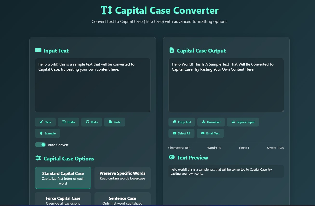 Capital Case Converter - Convert Text to Capital Case